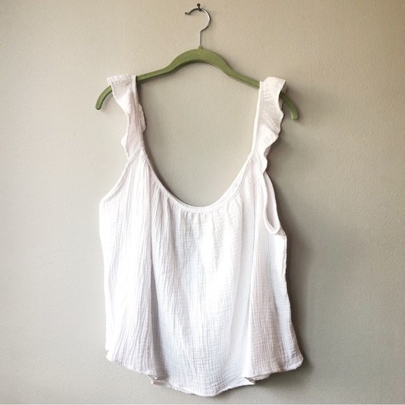 Joie | Tops | Joie 0 Cotton White Gauze Ruffle Strap Tank New With Tag ...